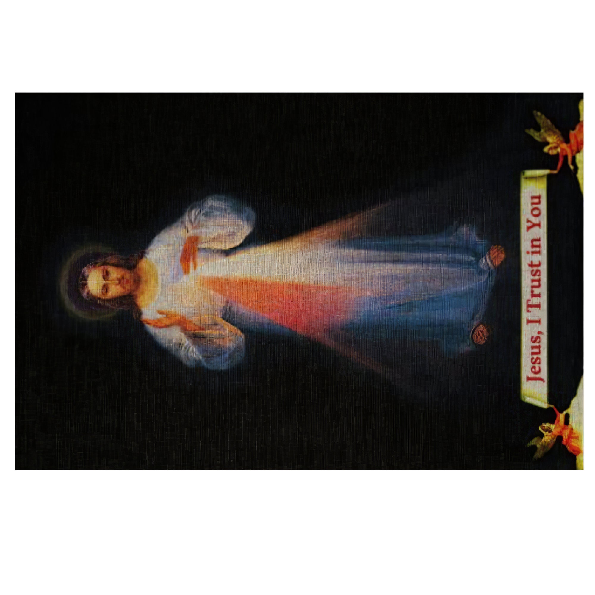 Fabric Jesus Divine Mercy Faustina 200 27"x 18" - Etsy