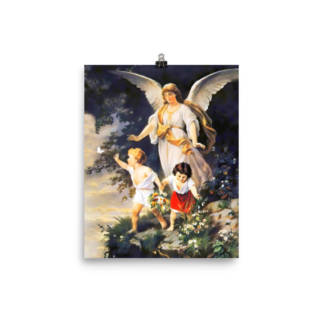Guardian Angel by the Cliff by Bernhard Plockhorst Poster - Etsy