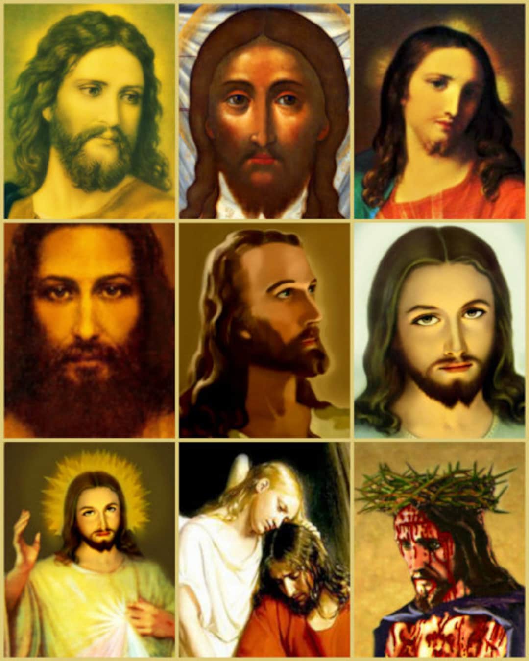 8"x10" DIY DIGITAL DOWNLOAD Jesus Collage 9 Images on Printable Art ...
