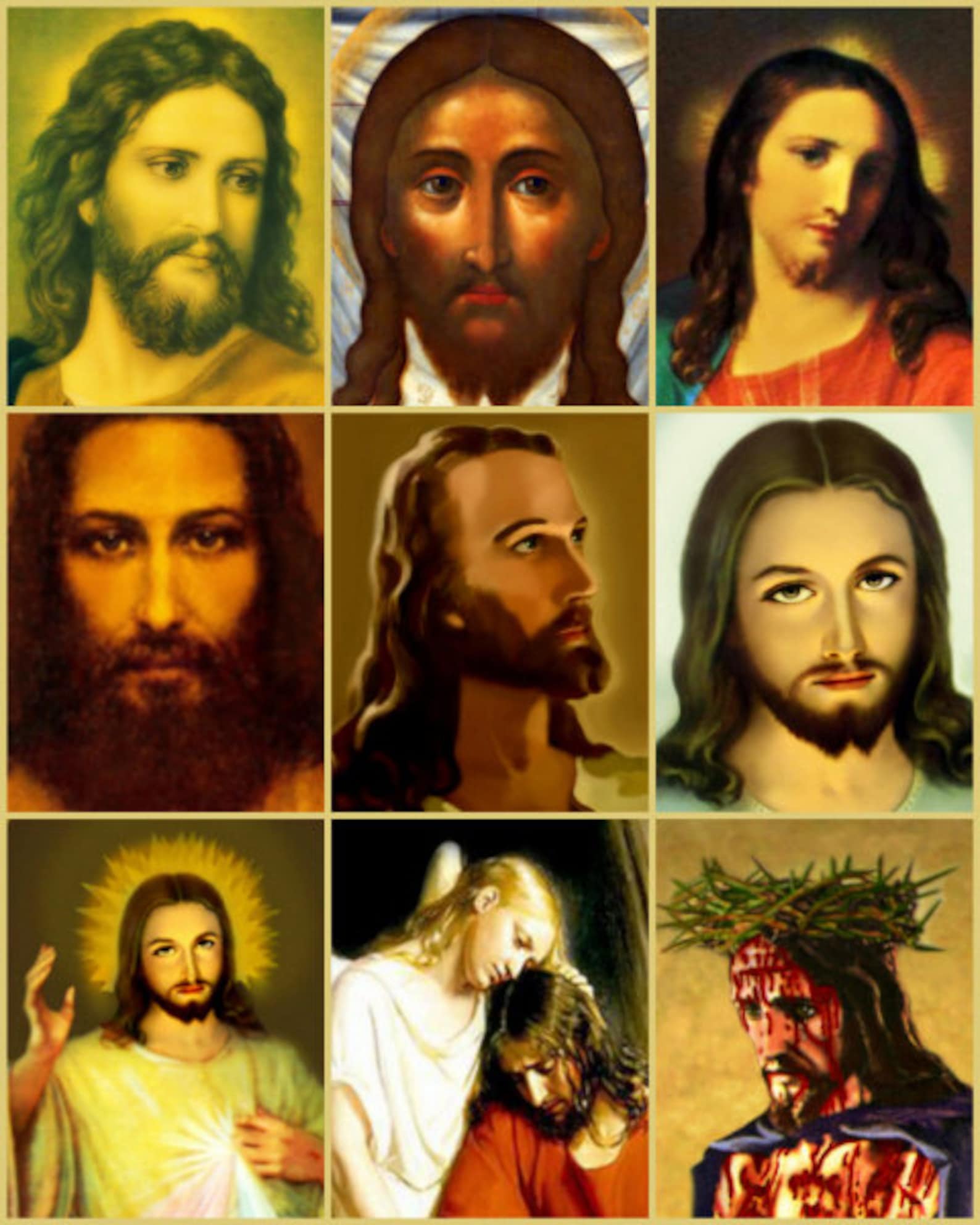 Jesus Digital Collage 9 Images on an 8x10 Printable Art | Etsy