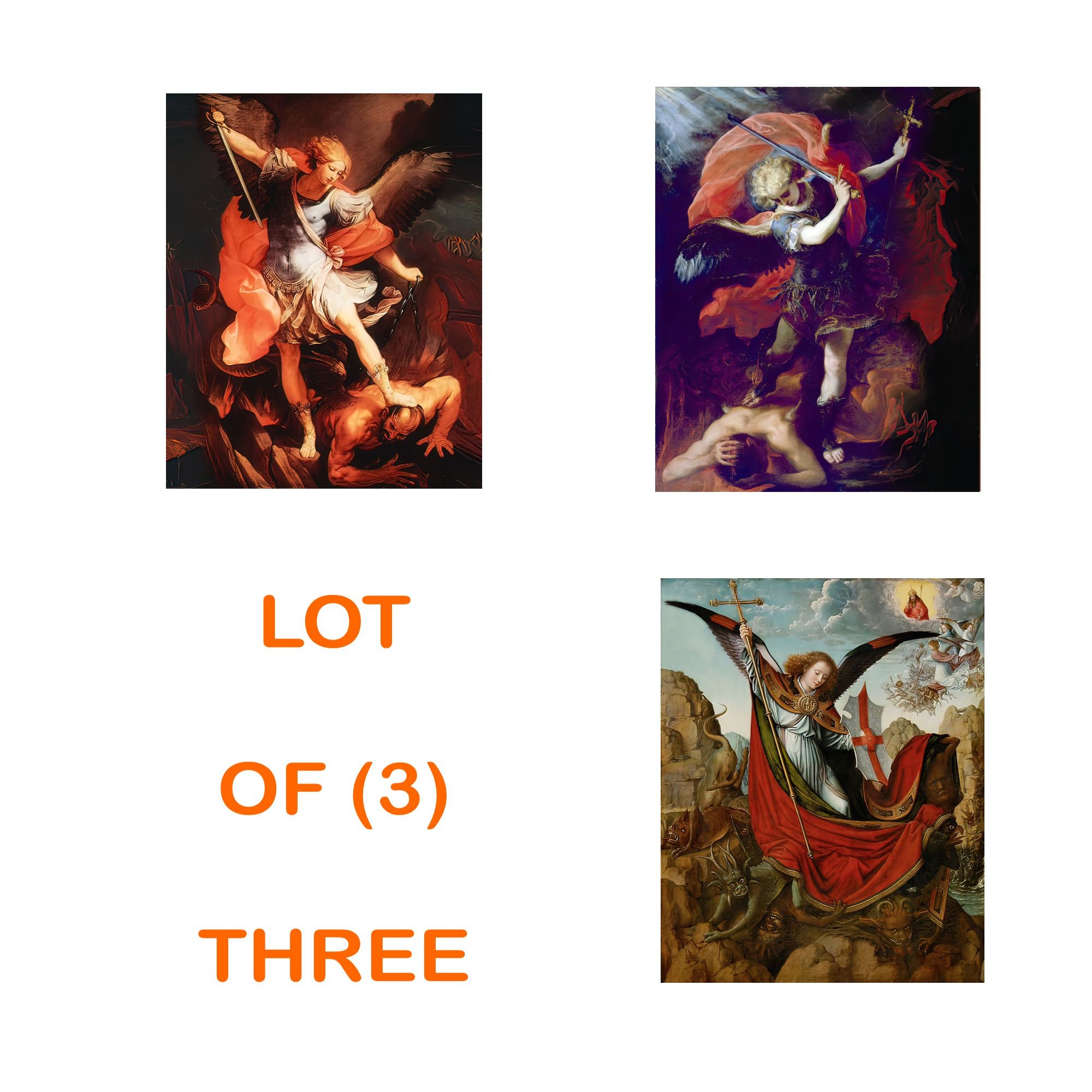 8"x10" DIGITAL St Michael the Archangel Angel Lot of 3 DIY Poster ...