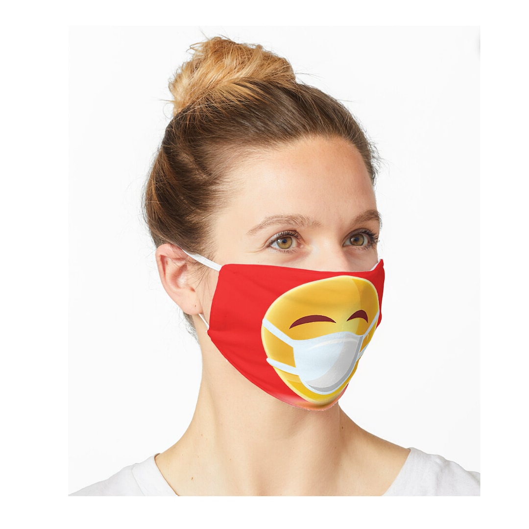 Emoji Emoticon Happy Face Mask Face Cover Pattern - Etsy