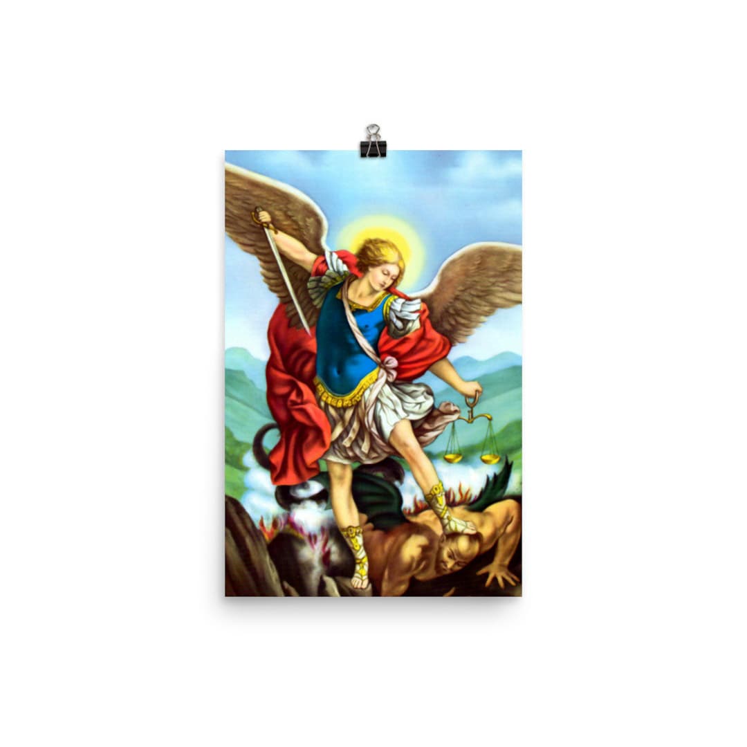 Saint Michael the Archangel Angel - San Miguel Arcangel Print Picture ...