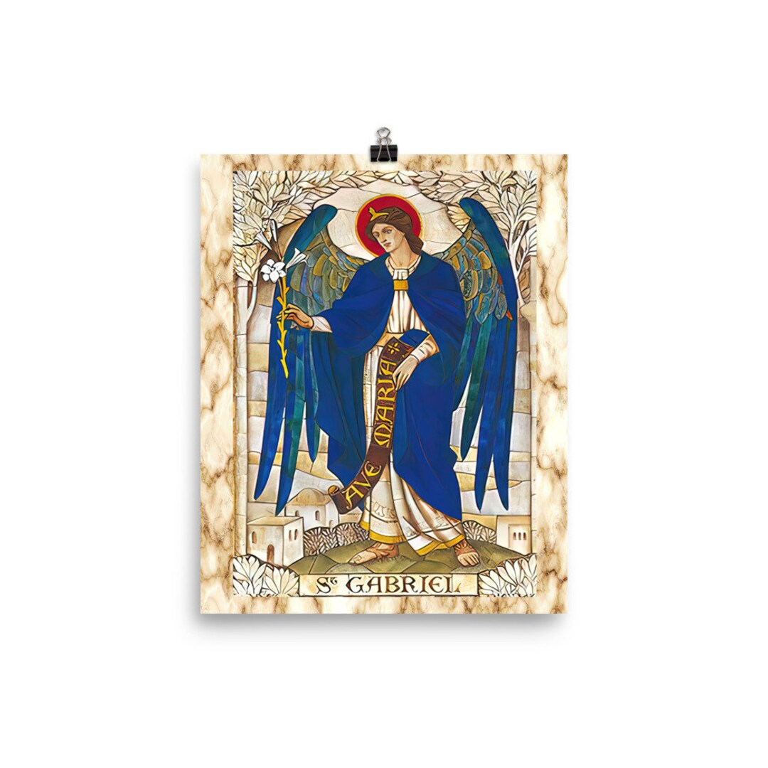 St Gabriel Archangel Angel Catholic Saint Print Picture Poster - Etsy