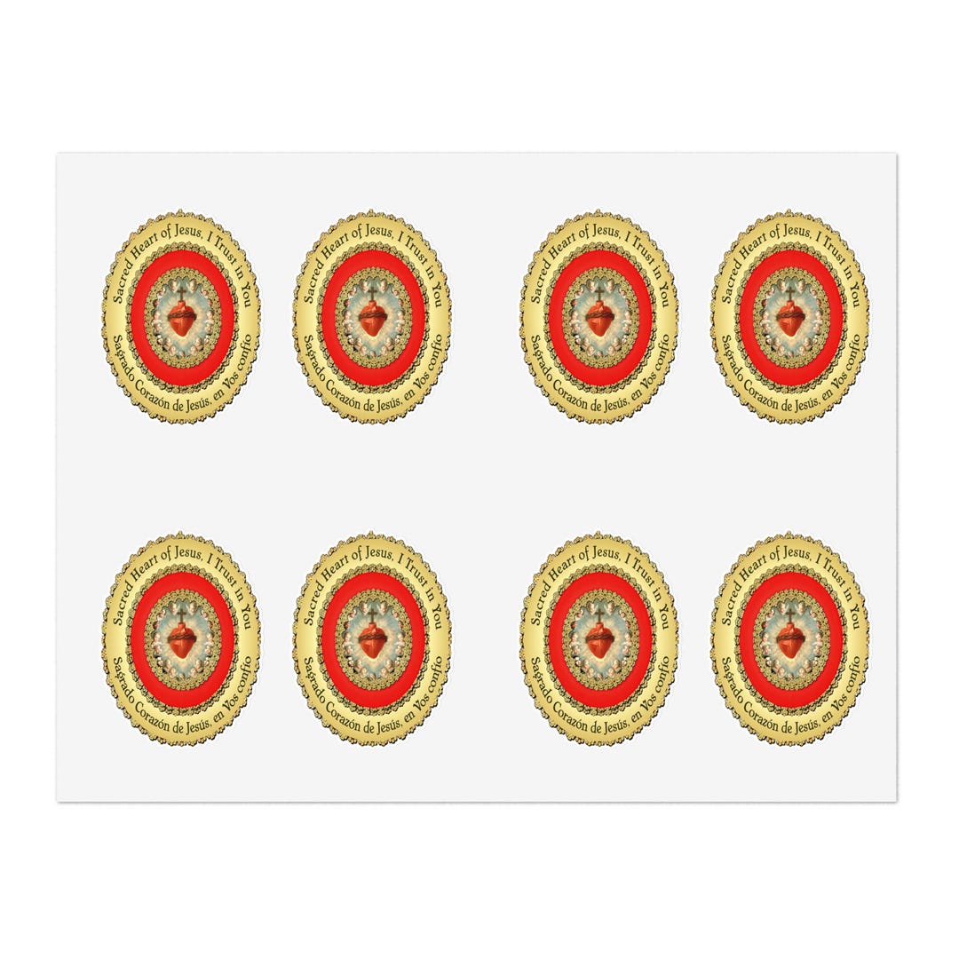 Sacred Heart of Jesus Catholic Sticker Sheets - Scrapbooking, Planners ...
