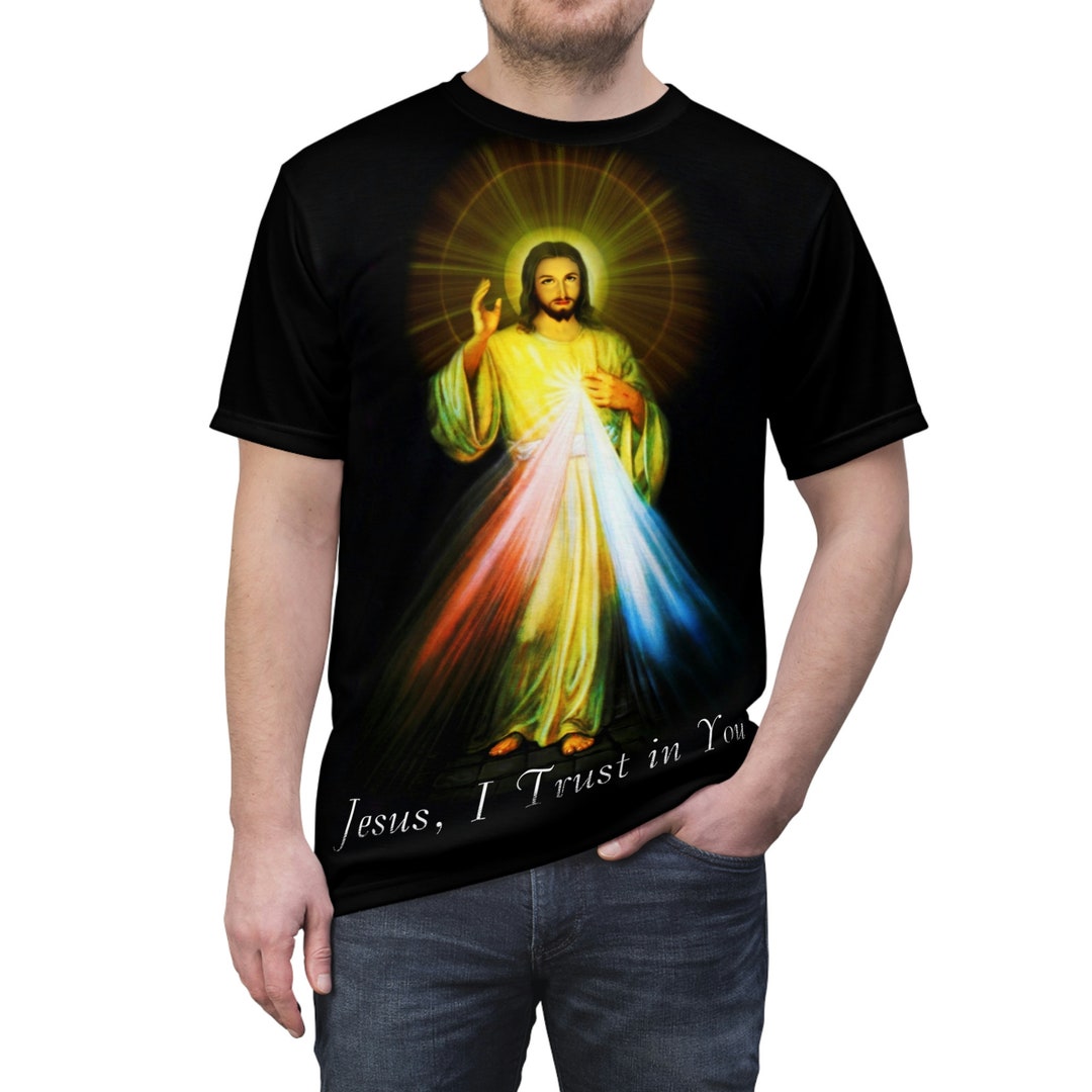 Jesus Divine Mercy Catholic Saint Unisex AOP Cut & Sew Tee - Etsy