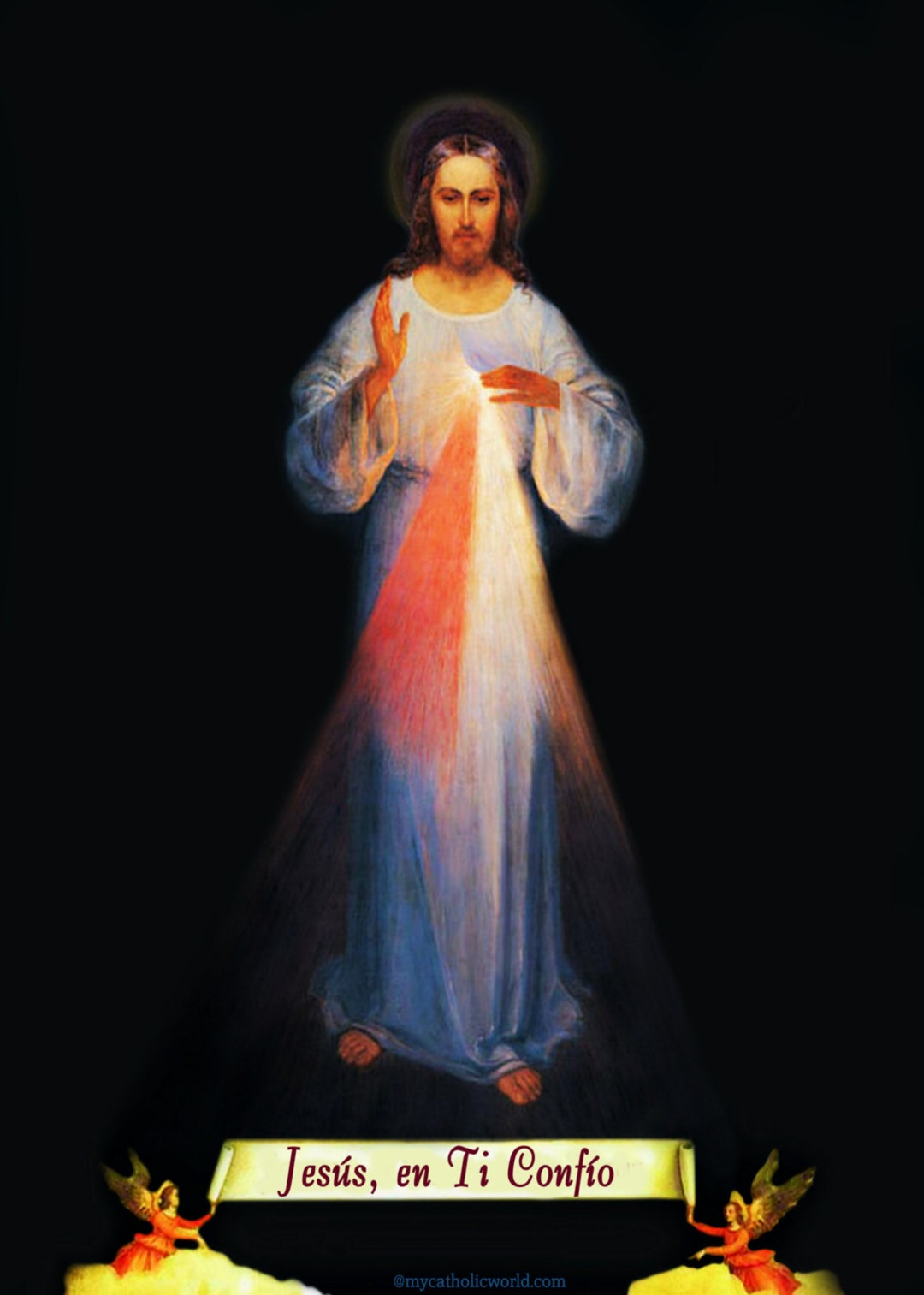 8"x10" DIY DIGITAL DOWNLOAD Spanish Jesus Divina Misericordia Faustina ...