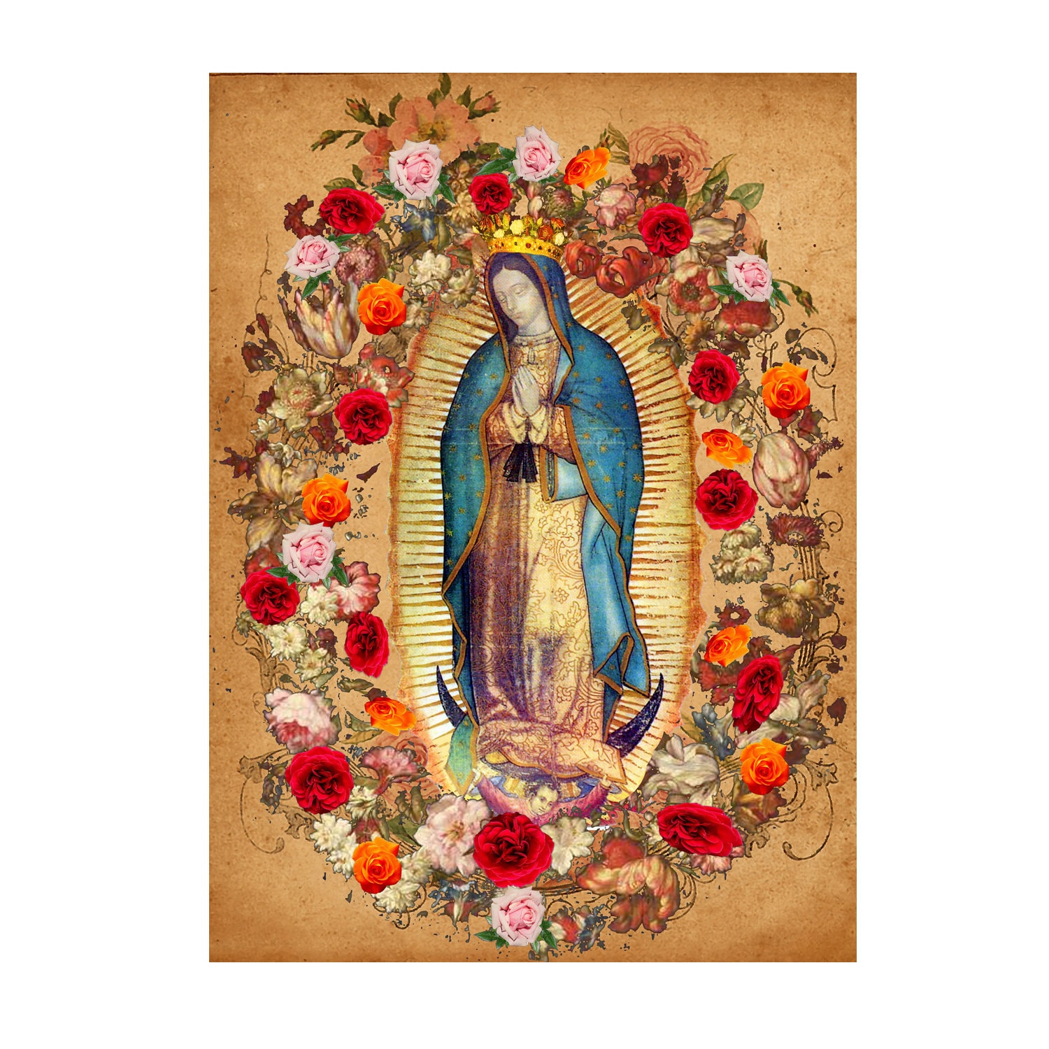 Our Lady of Guadalupe Roses 206 Tilma Replica Print Picture | Etsy