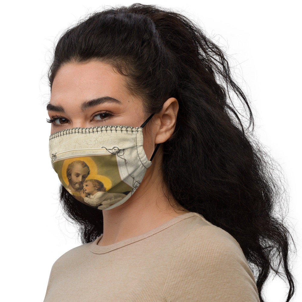 St Joseph and Jesus Catholic Saint Premium Face Mask | Etsy