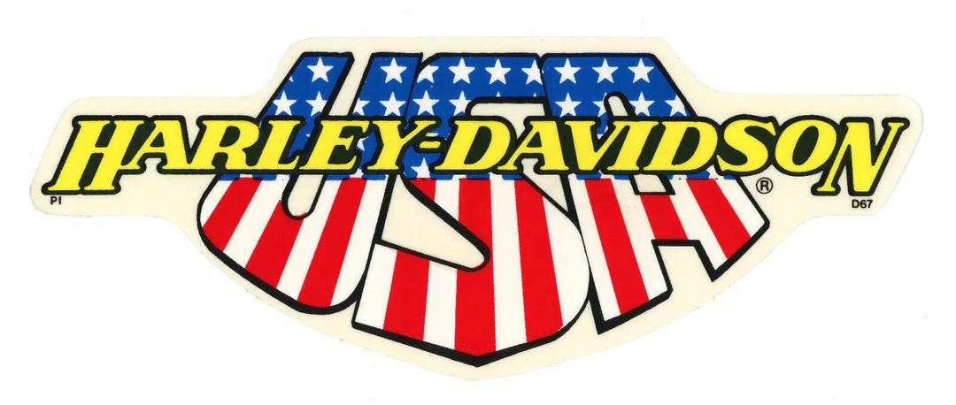 Harley Davidson 8" OUTSIDE Window Decal Sticker ~ Vintage 1990's ...