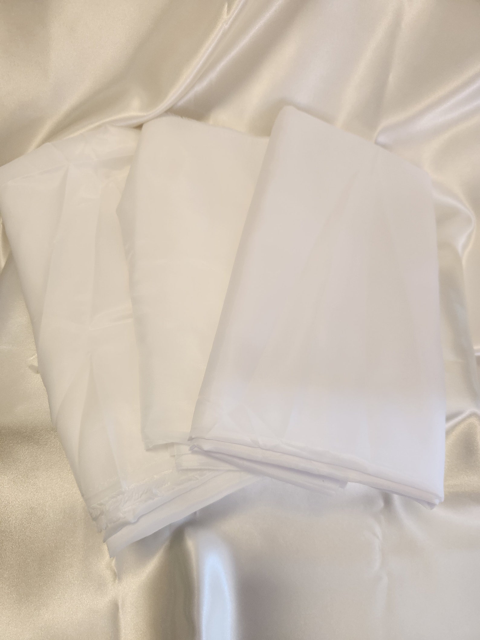 Snow-white Nylon Lining Fabric Remnants - 4 Individual Pieces in This ...
