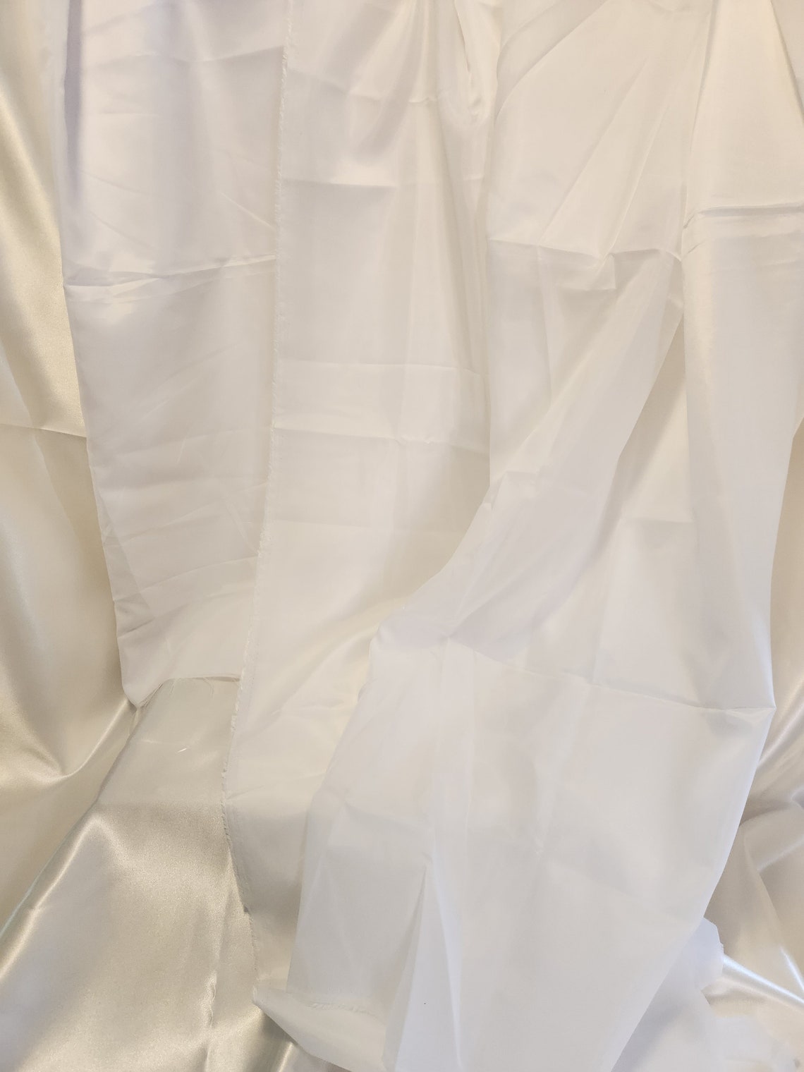 Snow-white Nylon Lining Fabric Remnants - 4 Individual Pieces in This ...