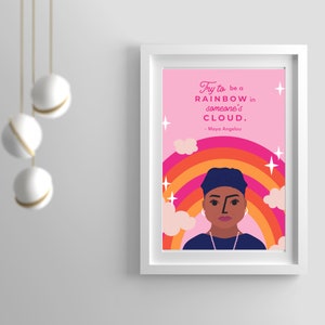 Maya Angelou Quote Wall Art Black History Month Poster Classroom Wall ...
