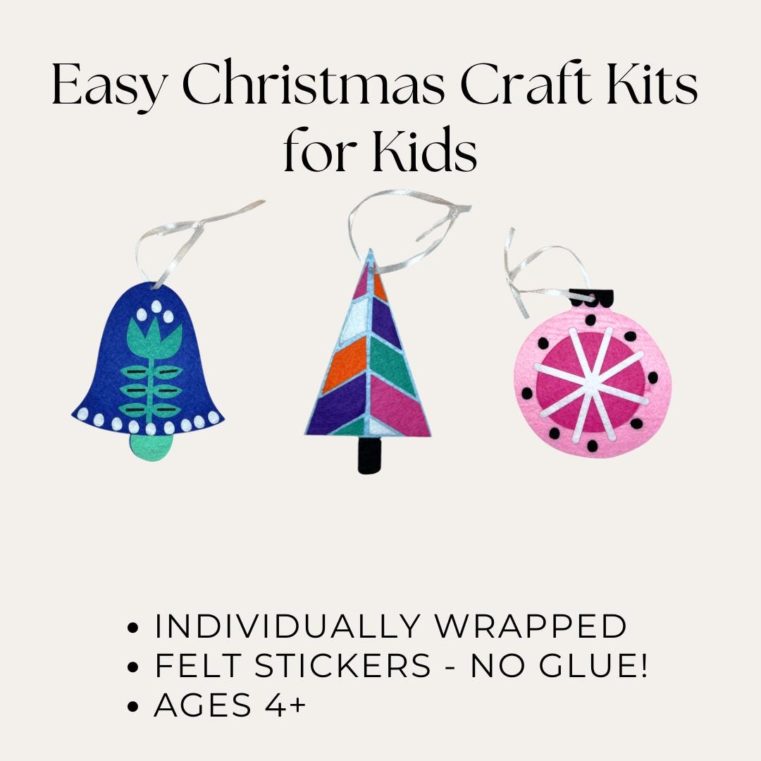 No‑glue Felt Ornament Craft Kit for Kids (age 4+) – Easy Holiday Crafts ...