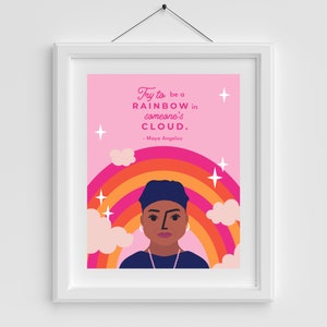 Maya Angelou Quote Wall Art Black History Month Poster Classroom Wall ...