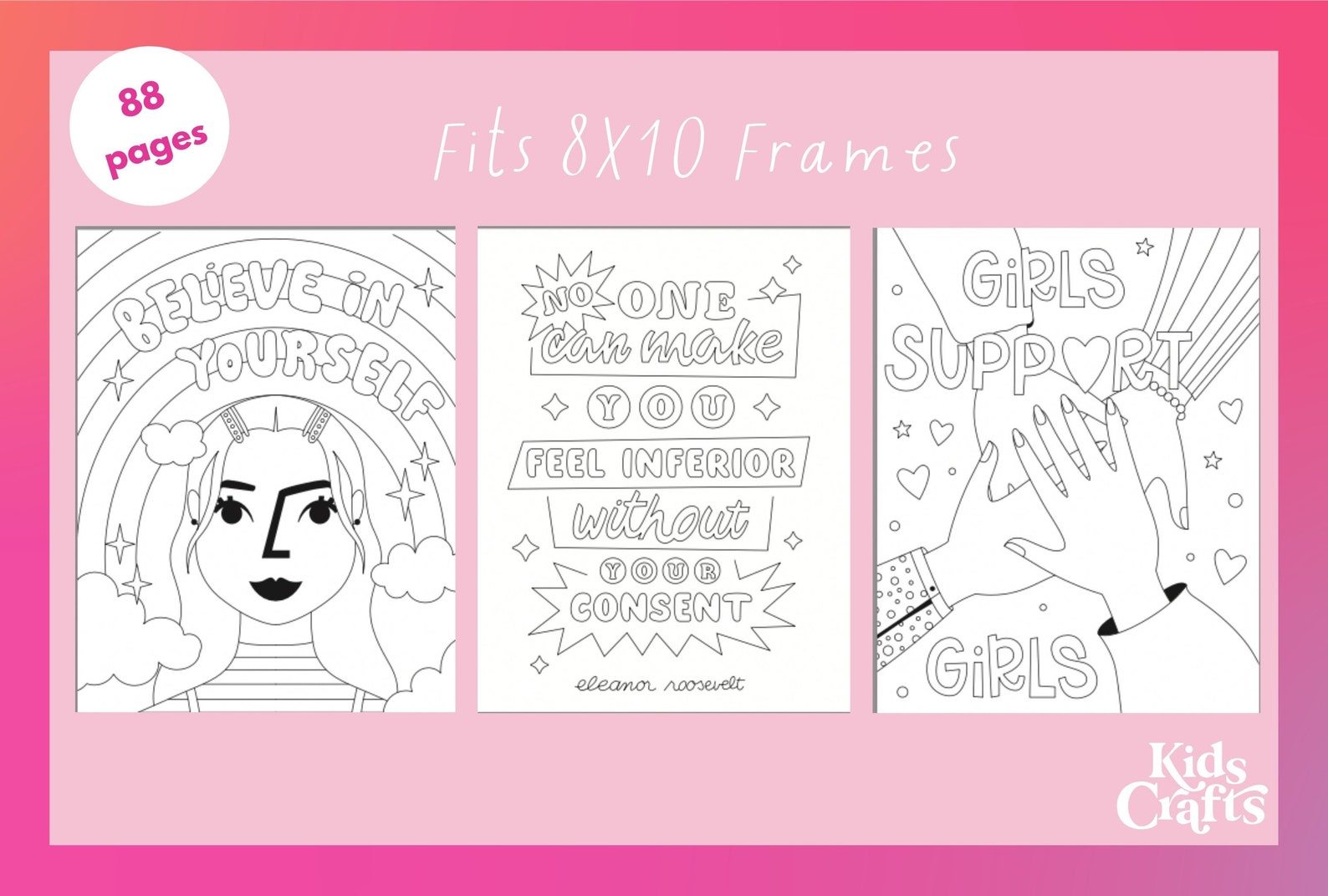 Cute Coloring Pages Girl Power Coloring Pages for Kids - Etsy