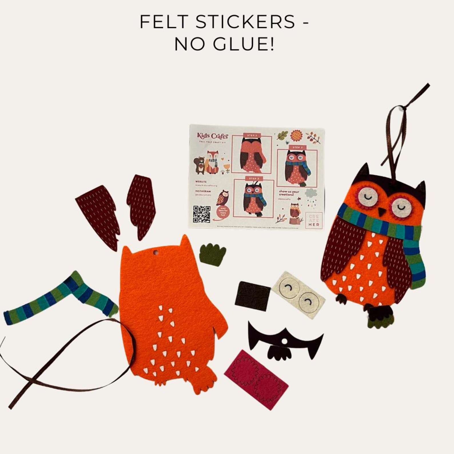 Felt Pumpkin Craft Kit: Easy Thanksgiving Kids Activity - Etsy