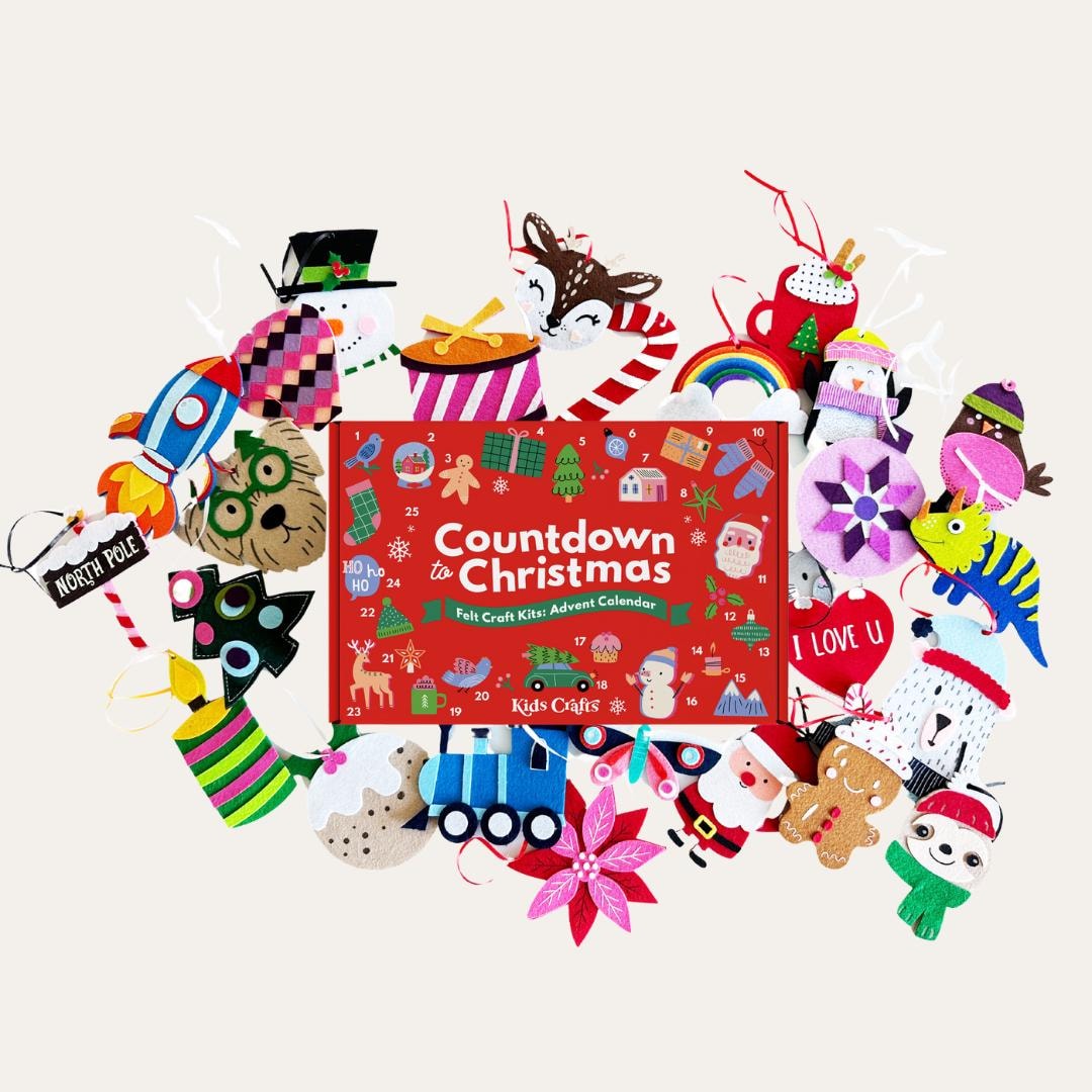 Kids Christmas Advent Calendar DIY Christmas Ornament Craft Advent ...