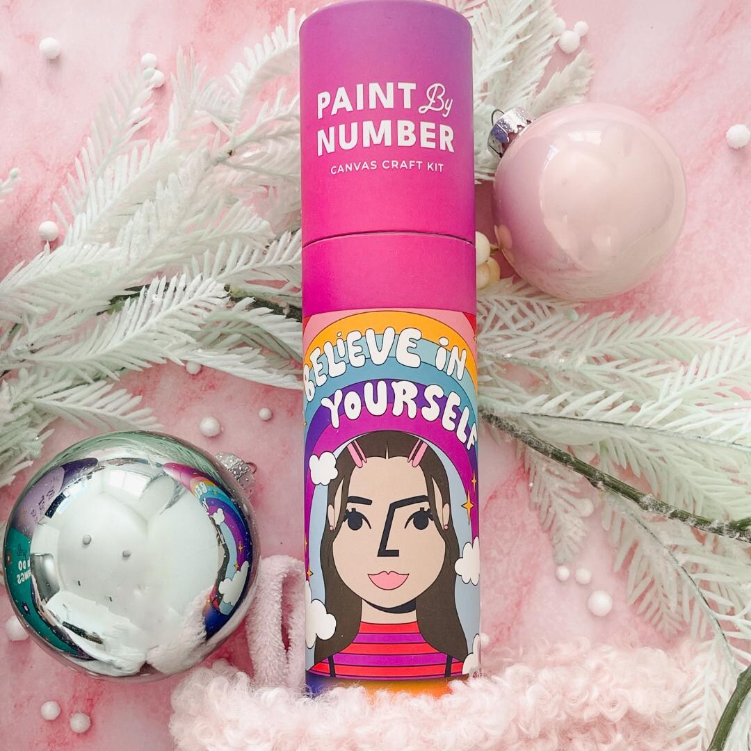 Paint by Number Stocking Stuffer for Girls Believe in Yourself Canvas ...