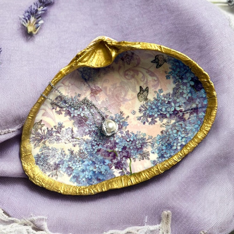 Purple Clam Shell Ring - Etsy