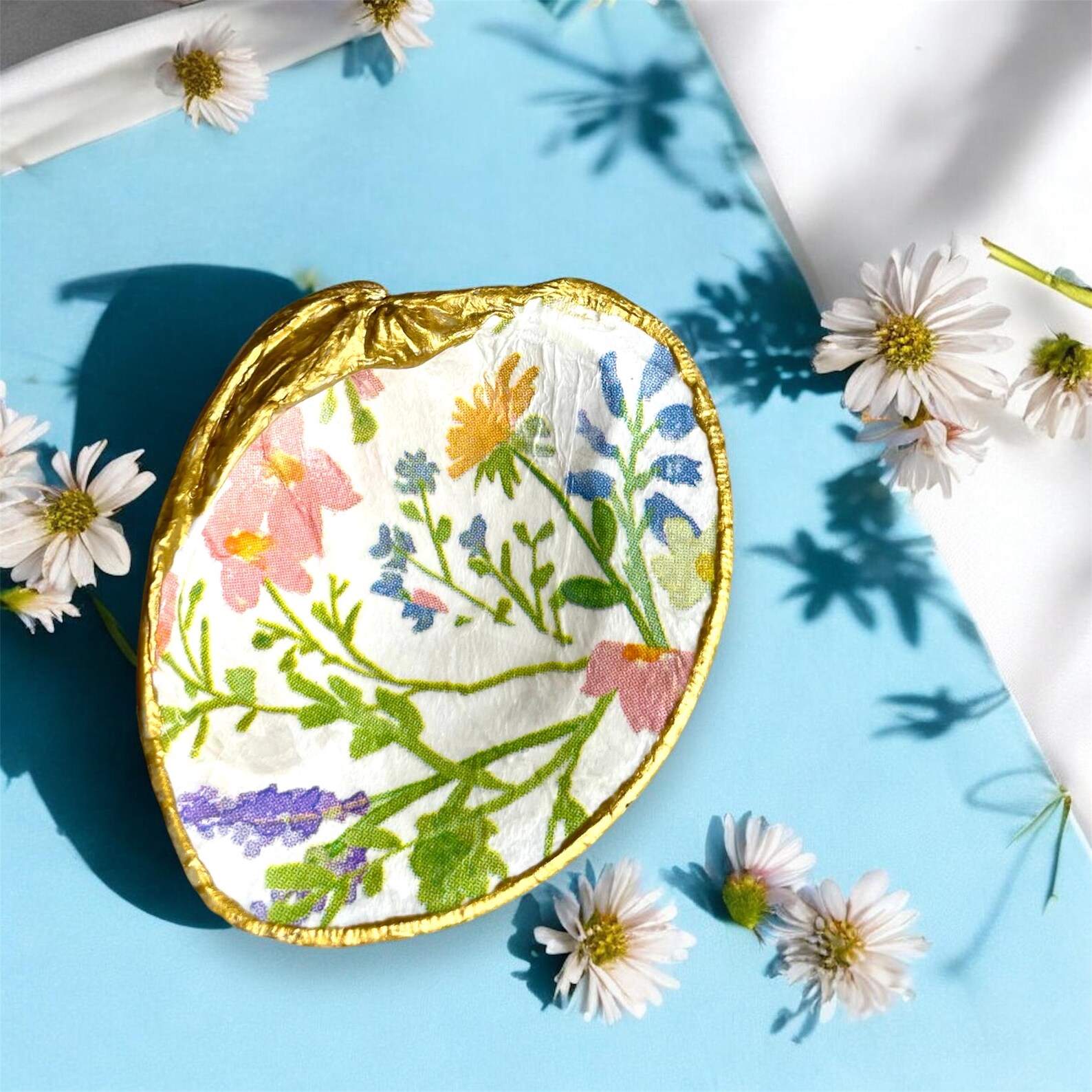 Serena and Lily Inspired Shell Trinket Dish, Shell Ring Dish, Floral ...
