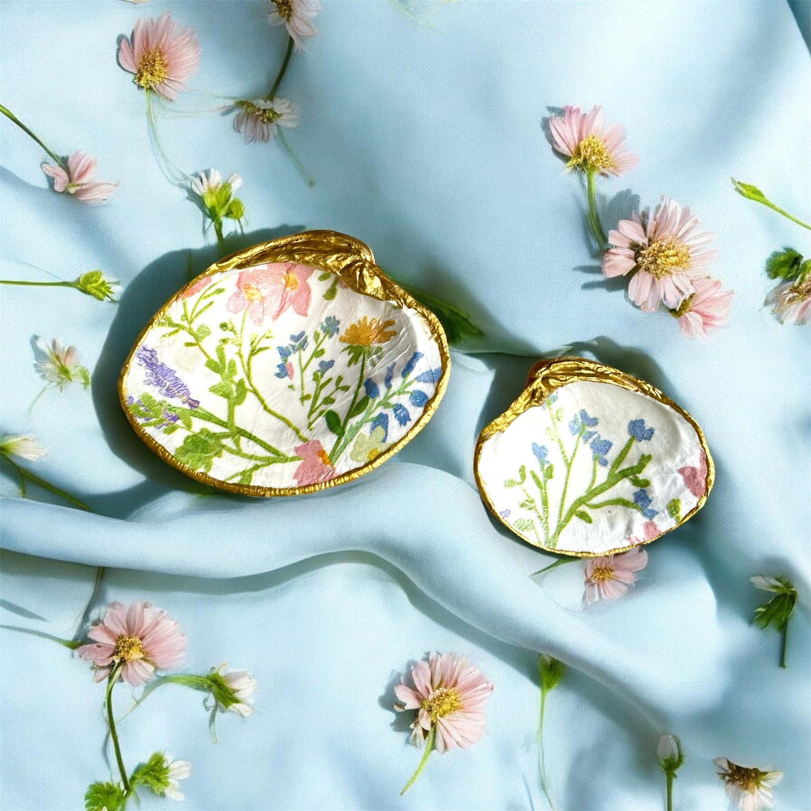 Serena and Lily Inspired Shell Trinket Dish, Shell Ring Dish, Floral ...