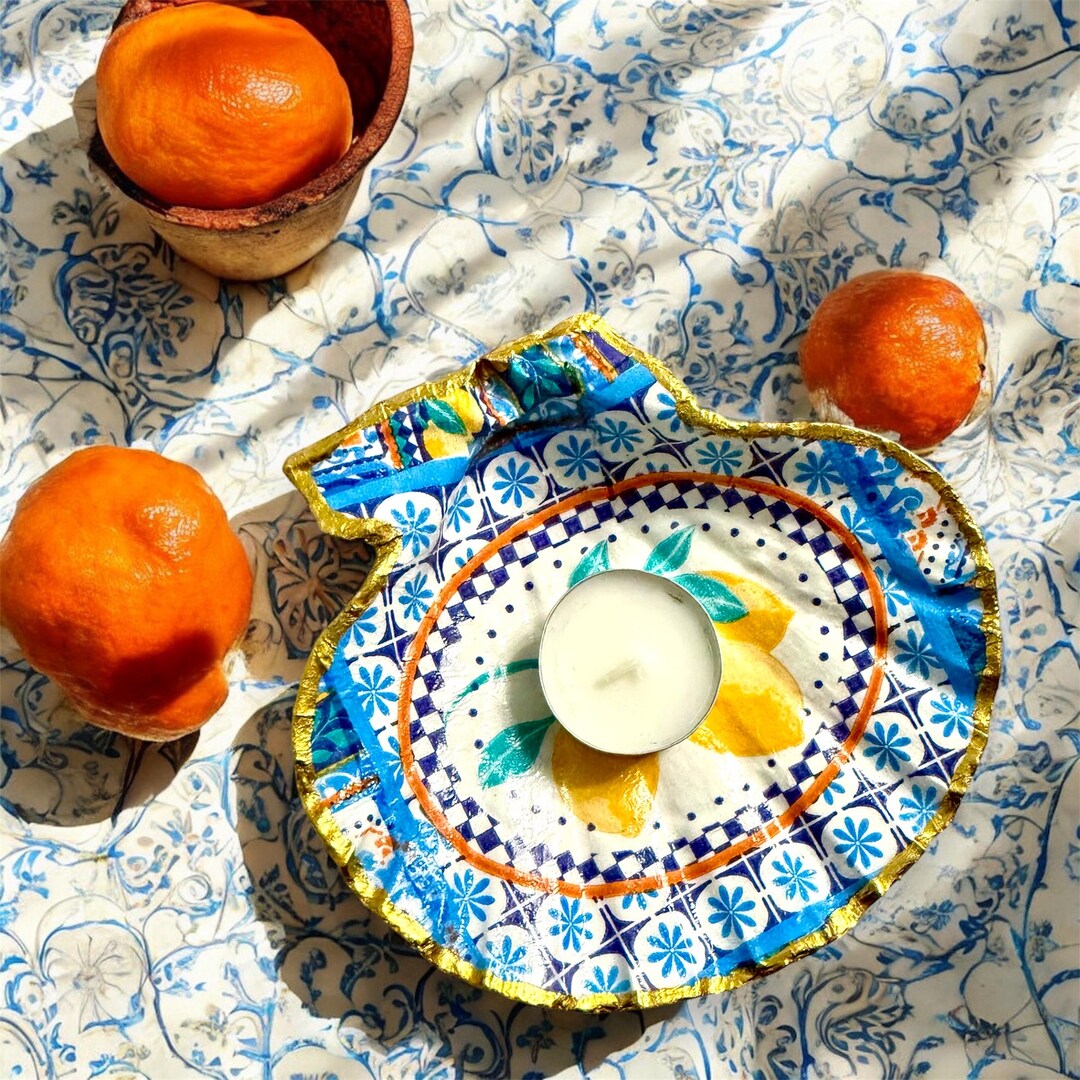 Italian Amalfi Coast Shell Trinket Dish, Italy Capri Ring Dish ...