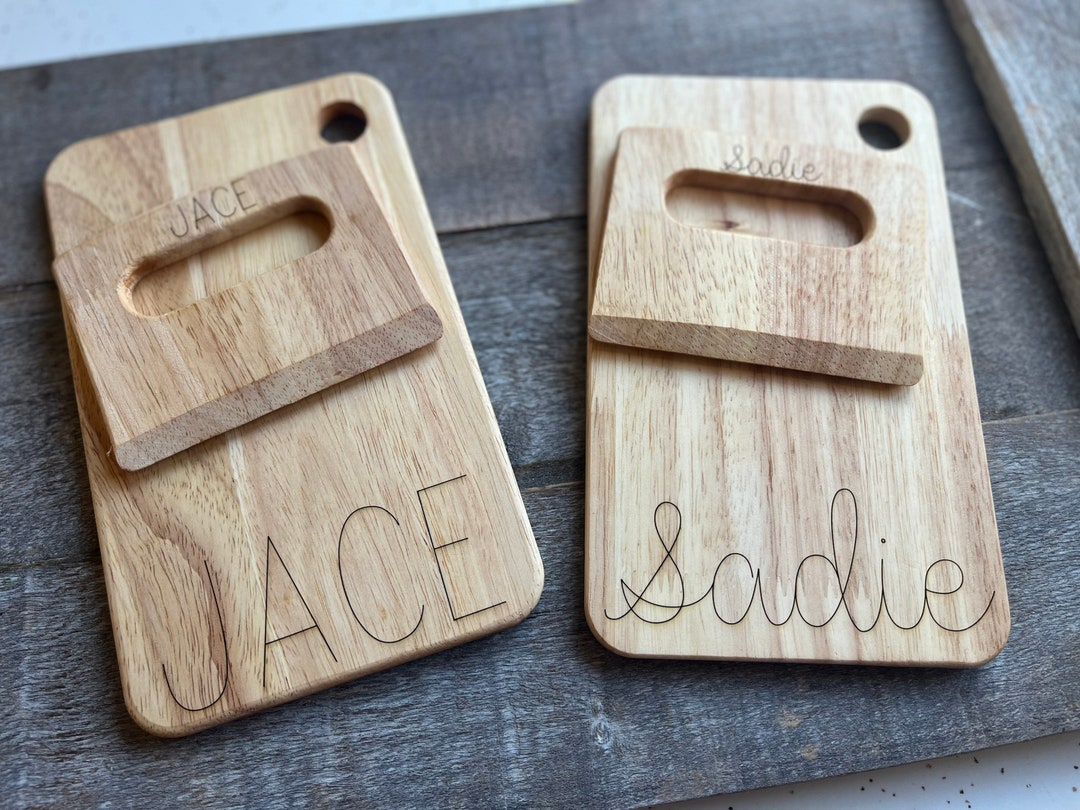 Personalized Child Sized Cutting Board Set - Etsy