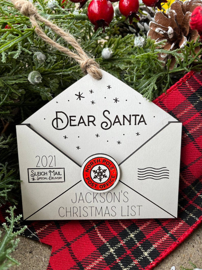 Dear Santa Christmas List Holder Ornament. Child Christmas List ...