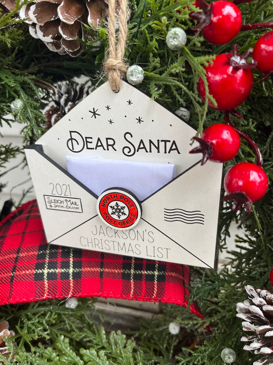 Dear Santa Christmas List Holder Ornament. Child Christmas List ...