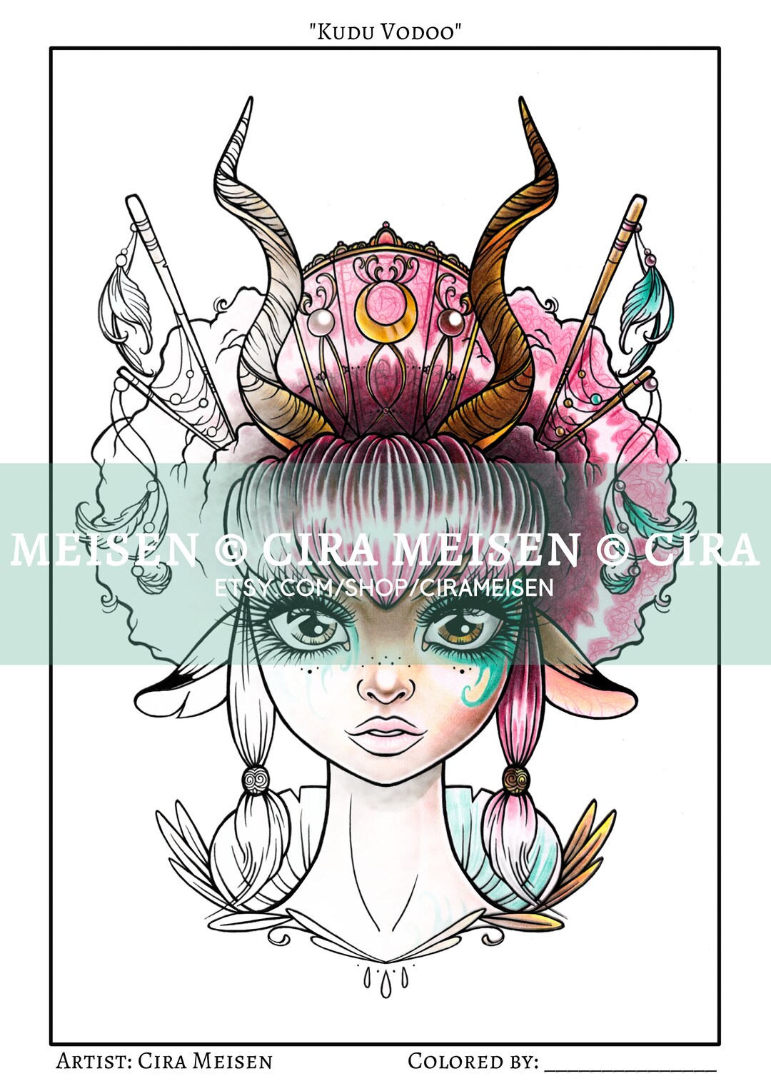 KUDU VODOO, Instant Download & Coloring Page, - Etsy