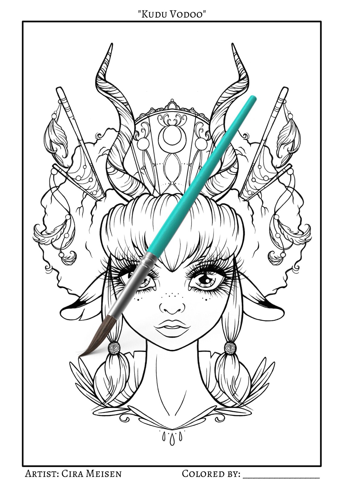 KUDU VODOO Instant Download & Coloring Page - Etsy