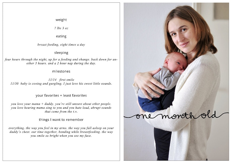 Baby Monthly Update Collection Complete Collection of - Etsy