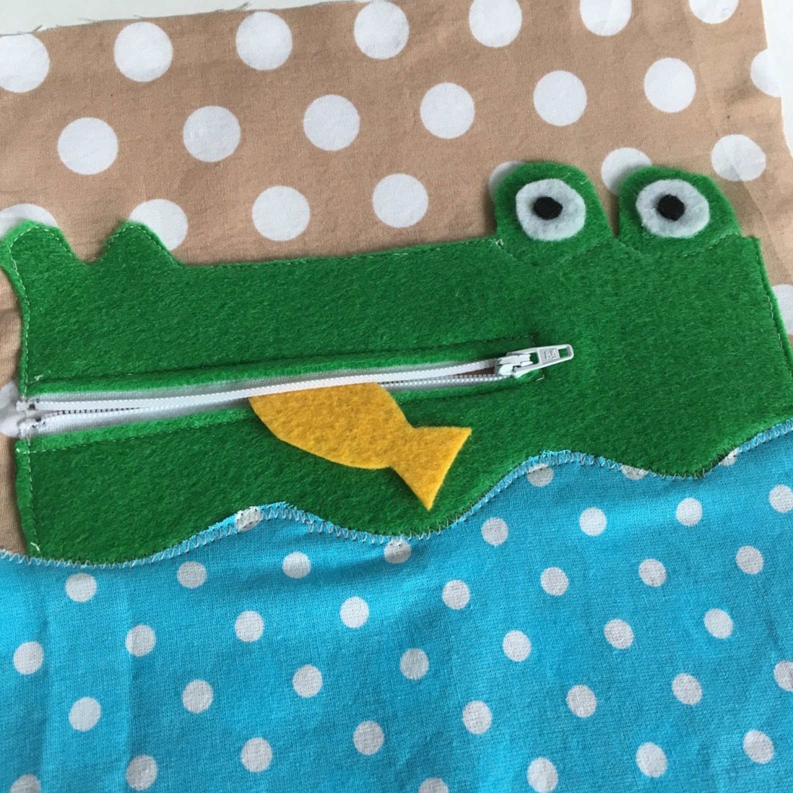 Quiet Book Page PDF Pattern Alligator Zipper Activity | Quiet Book ...
