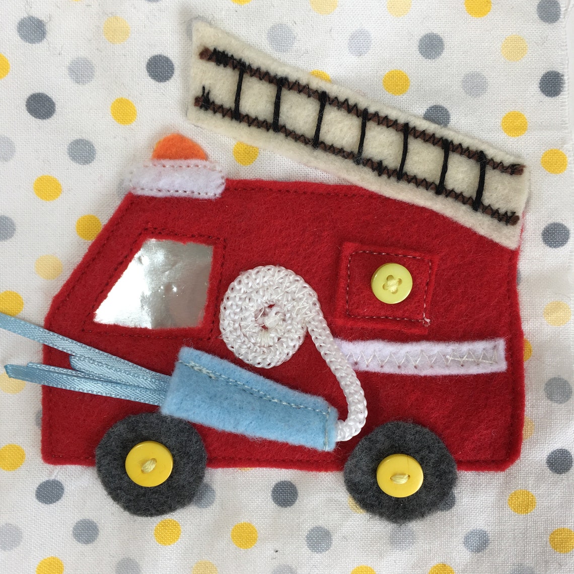 Fire Truck Quiet Book Page PDF Pattern | Quiet Book | Busy Book ...