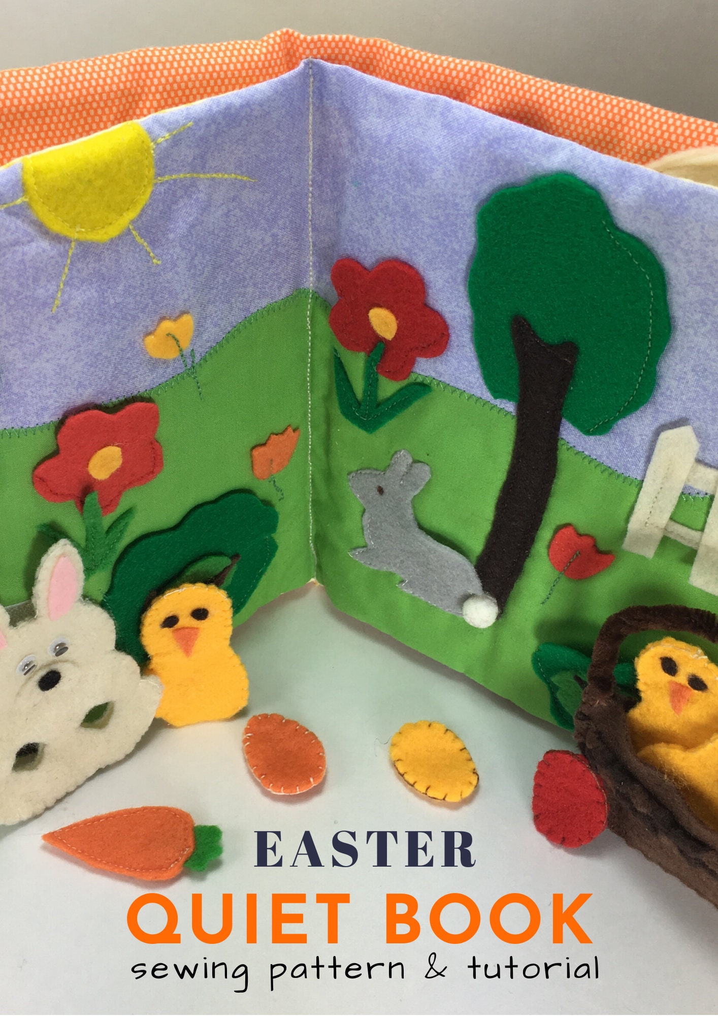 Easter Quiet Book Sewing Pattern and Tutorial With Easter Felt Bunny ...