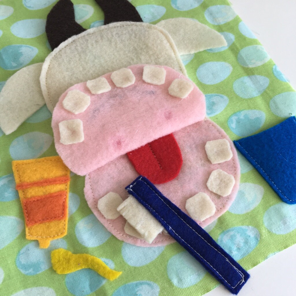 Cow Brushing Teeth Quiet Book Page PDF Pattern|sewing Pattern Cow ...