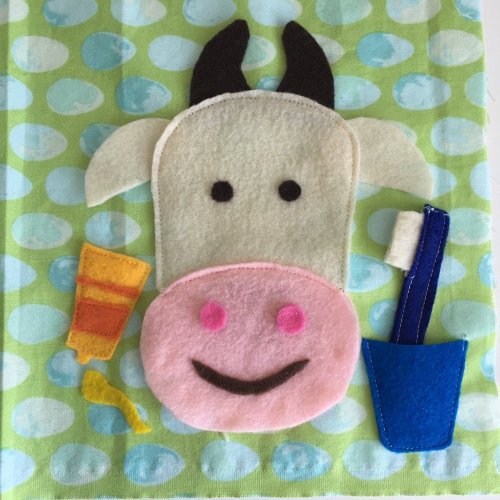 Cow Brushing Teeth Quiet Book Page PDF Pattern|sewing Pattern Cow ...