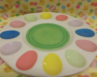 Ceramic Deviled Egg Plate - Etsy
