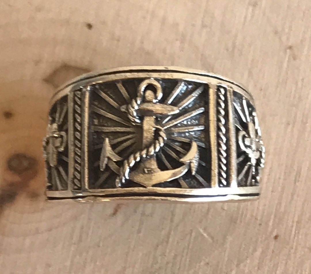 HBSSOXANCHOR149RING - for HIM Anchor Ring. 3 Sided Anchor Design Ring ...