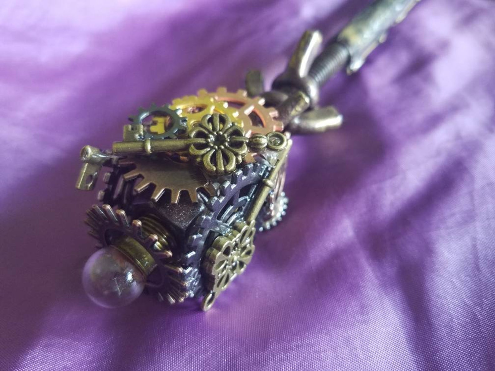 Steampunk Fantasy Antique Key Fidget Wand - OOAK - Handmade Interactive ...