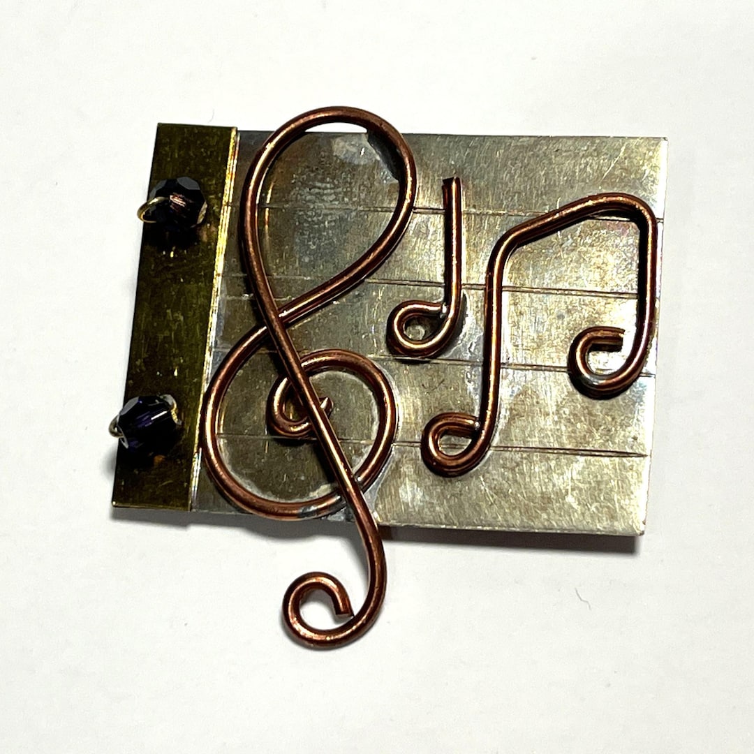 Handcrafted Copper Wire Musical Note Lapel Pin Brooch - Etsy