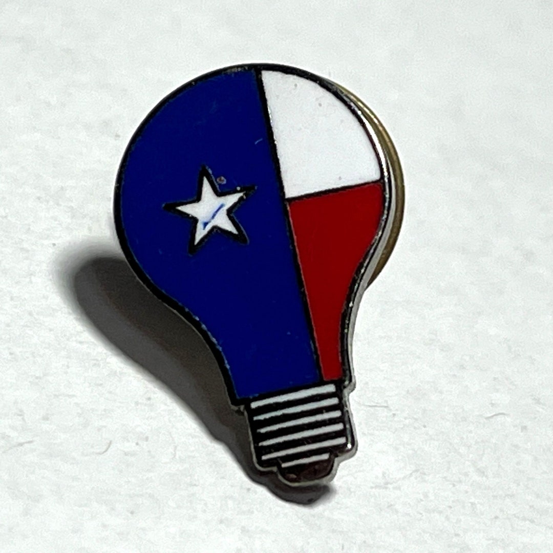 Texas State Flag Light Bulb Electric Company Pin - Etsy