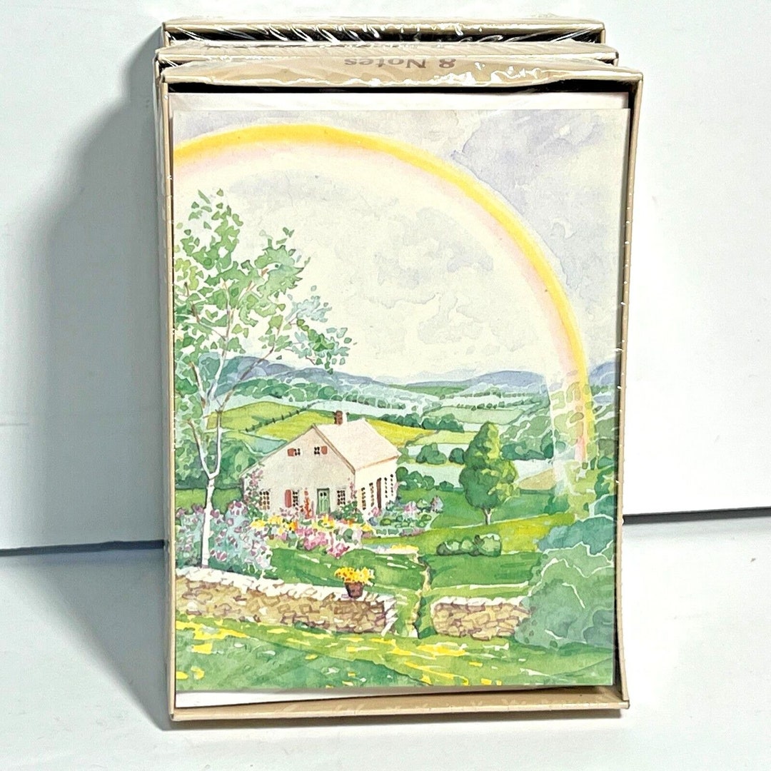 American Greetings Blank Note Cards Cottage Rainbow Cottagecore 3 ...
