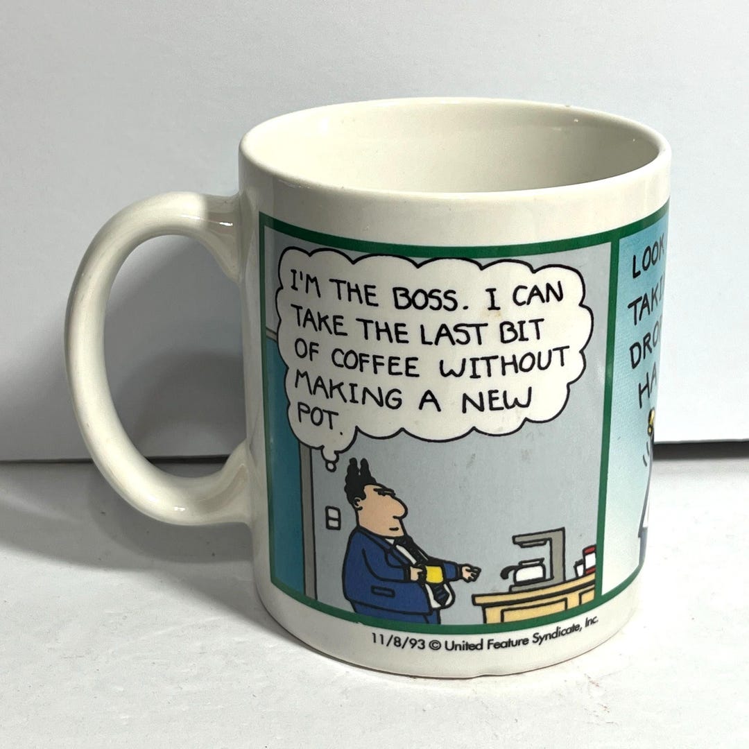 Vintage Dilbert Comic Strip Coffee Mug 1990s - Etsy