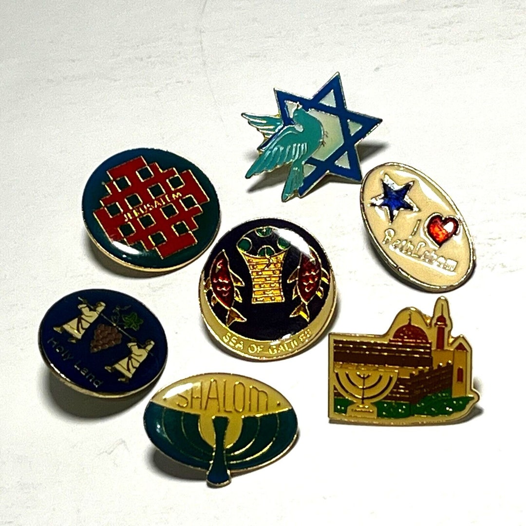 Vintage Jerusalem Holy Land Bethlehem Israel Souvenir Pins Lot of 7 - Etsy