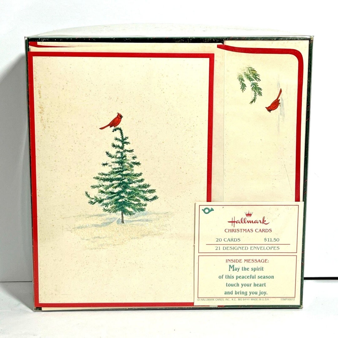 Hallmark Cardinal Tree Snow Christmas Cards Box of 20 - Etsy