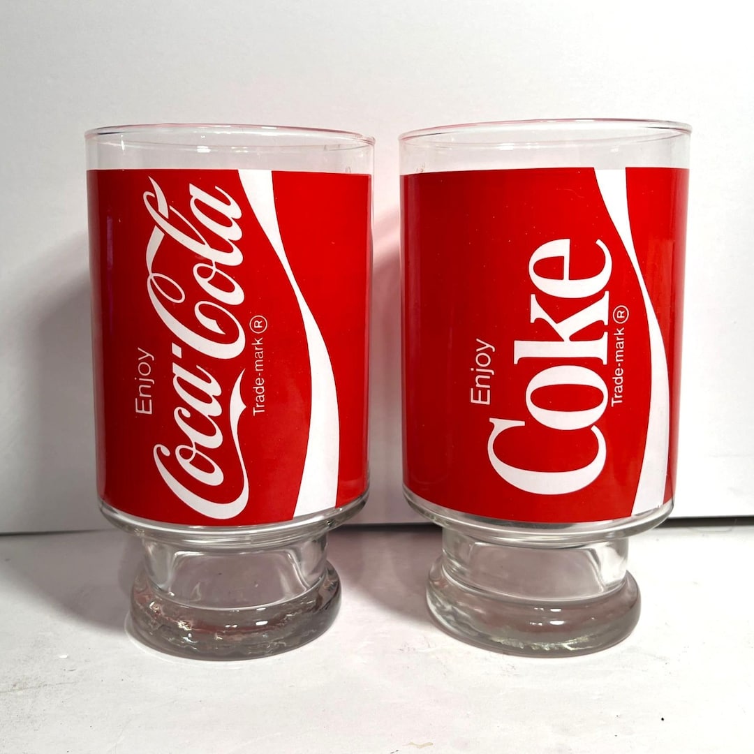 Vintage Coca Cola Drinking Glasses Set of 2 Enjoy Coke Logo - Etsy