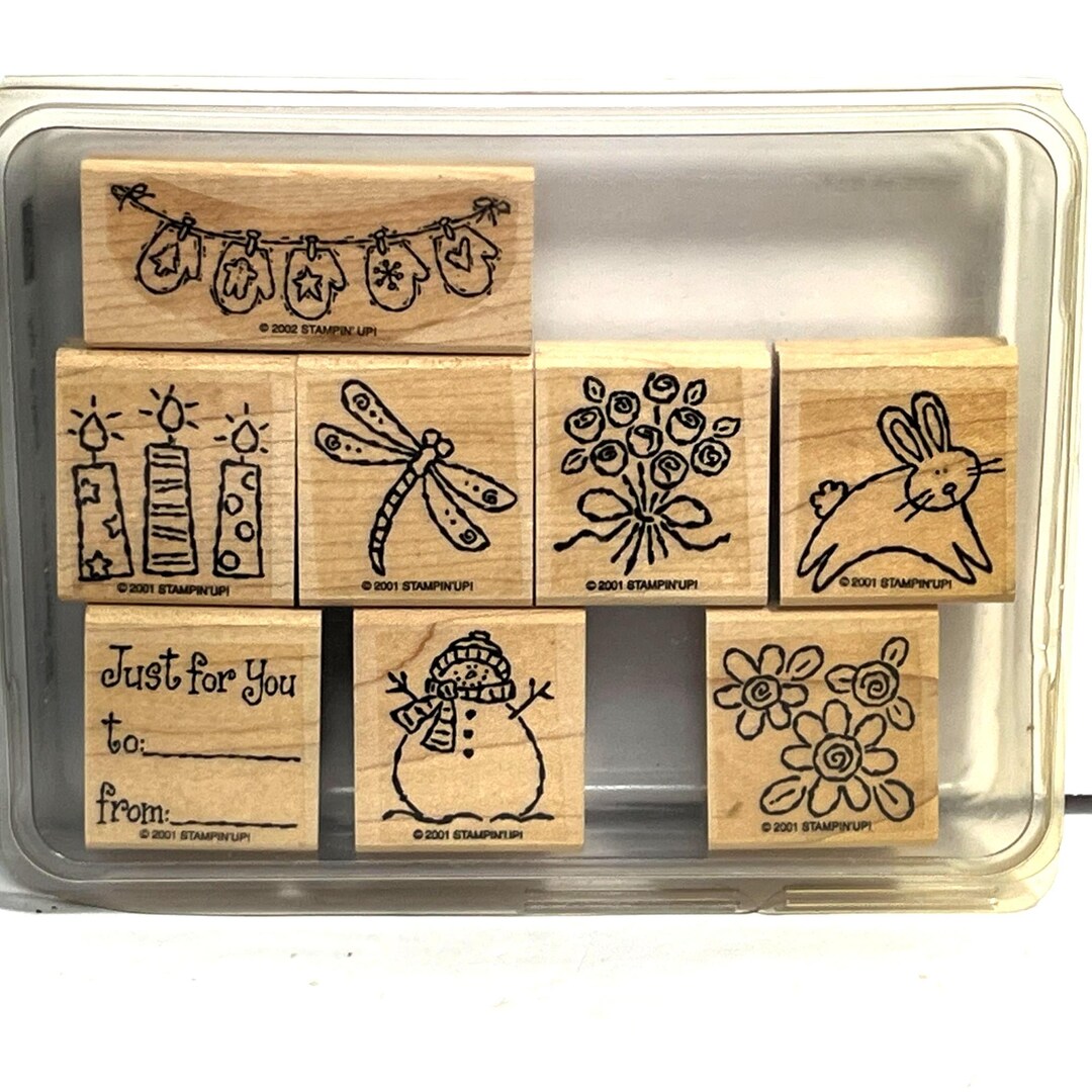 Stampin up Tags and More Rubber Stamp Set Wood Mount 2001 - Etsy
