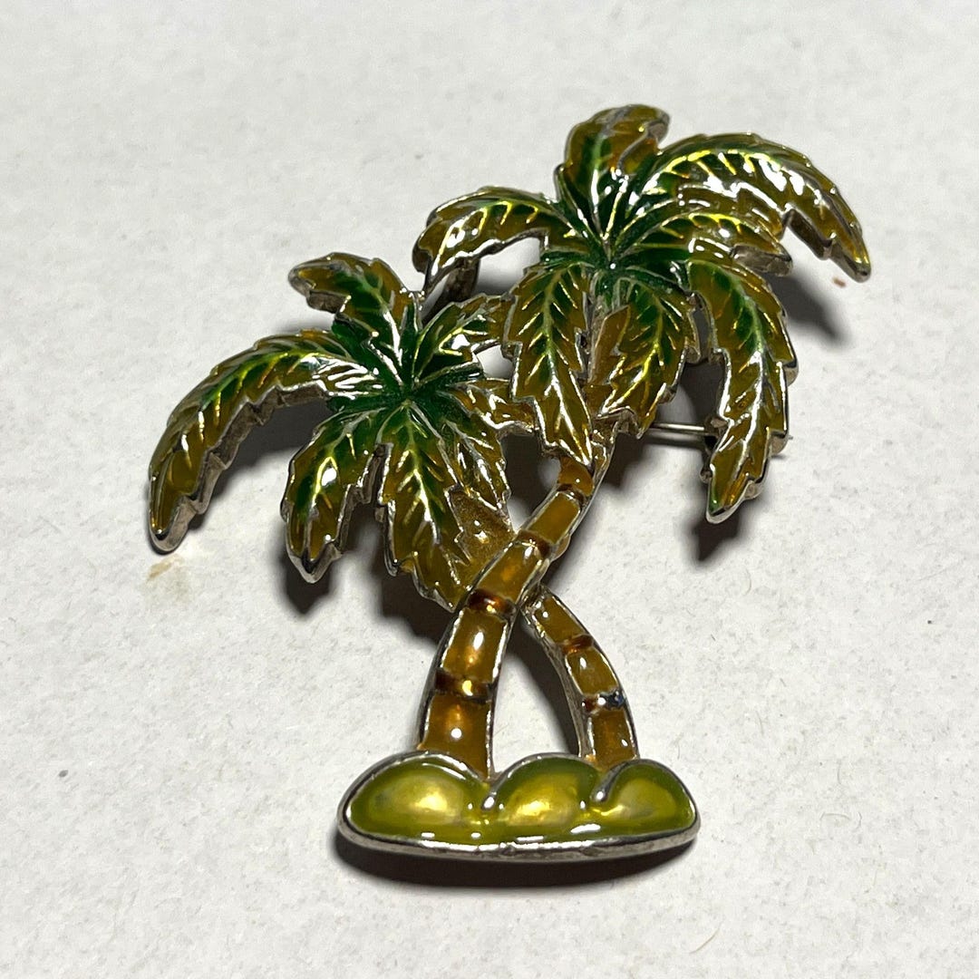 Tropical Palm Tree Enamel Lapel Pin Brooch - Etsy